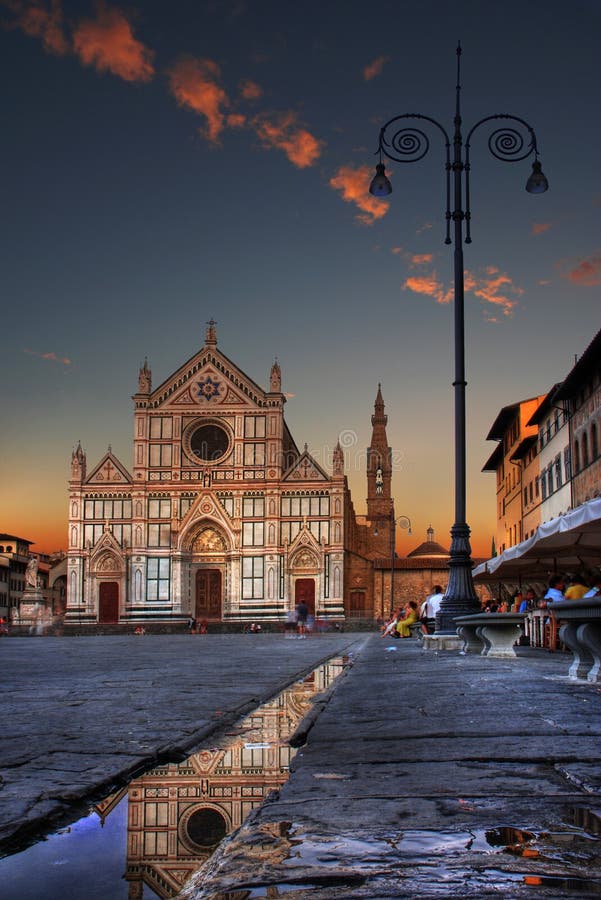 Santa Croce Square Florence Stock Photo - Image of croce, church: 55492582