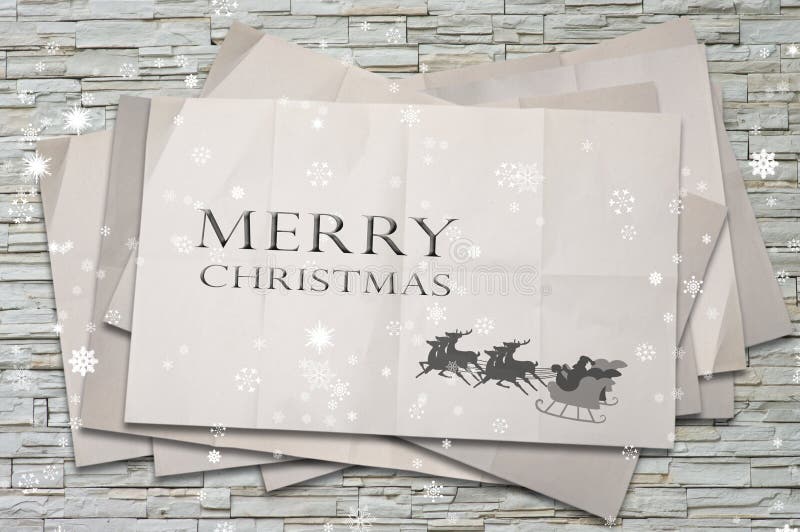 Santa on the Crumpled Paper, Christmas Concept Stock Illustration ...