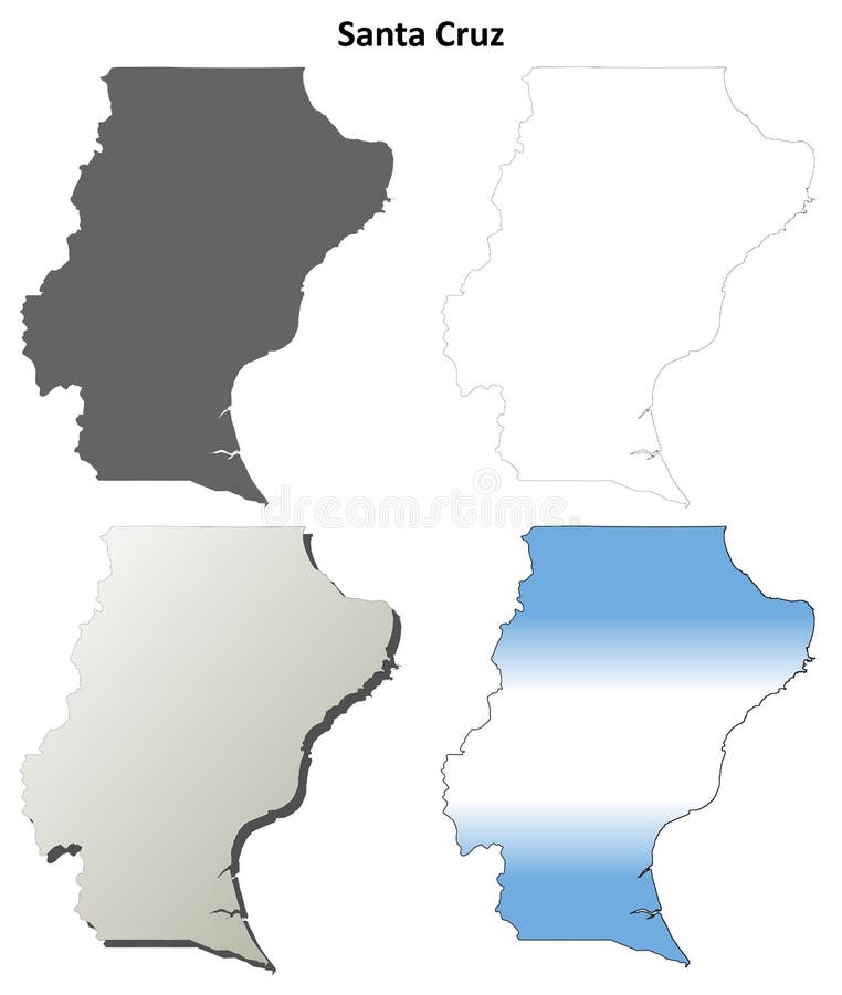 Santa Cruz Blank Outline Map Set Stock Vector - Illustration of vector ...