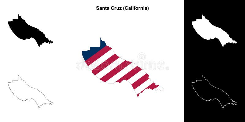 Santa Cruz outline map stock vector. Illustration of county - 323840550