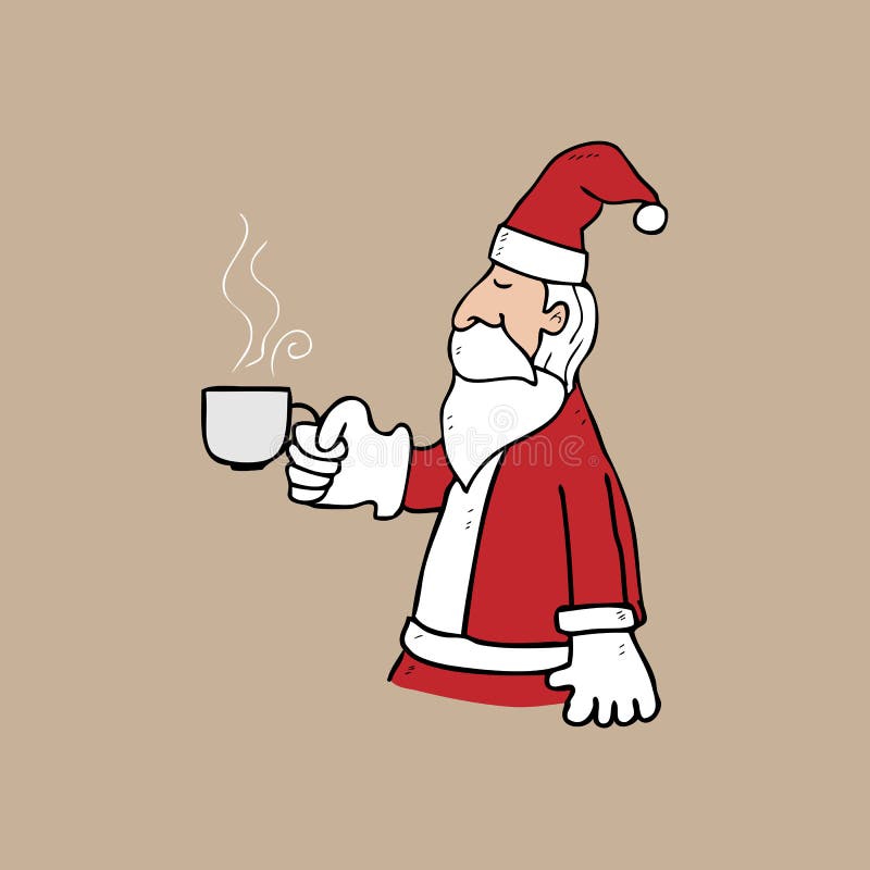 Santa Drinking Coffee Stock Illustrations – 86 Santa Drinking Coffee ...