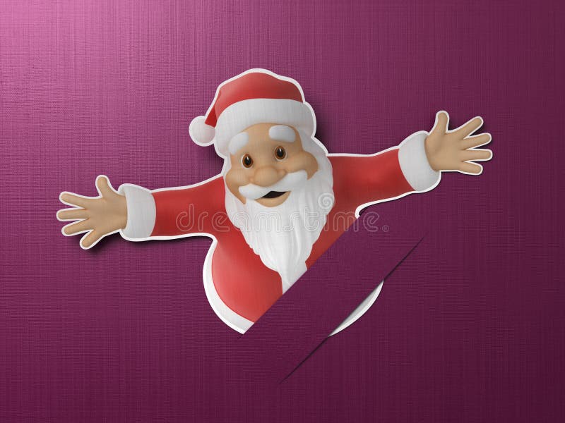 Santa cut out of paper stock illustration. Illustration of claus - 27566389