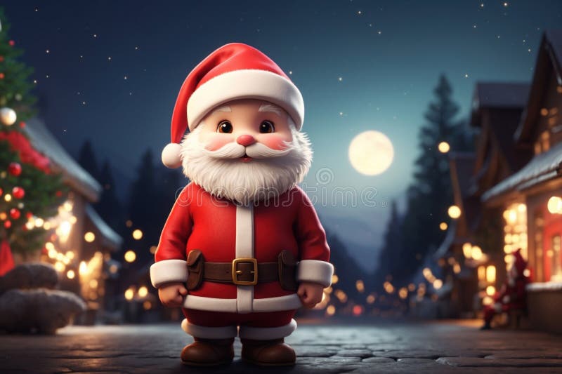 Santa Cute 3d Character. Ai Generative Stock Illustration ...