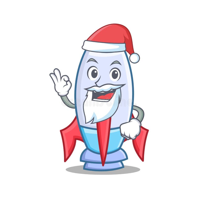 Santa Cute Rocket Character Cartoon Stock Vector - Illustration of ...