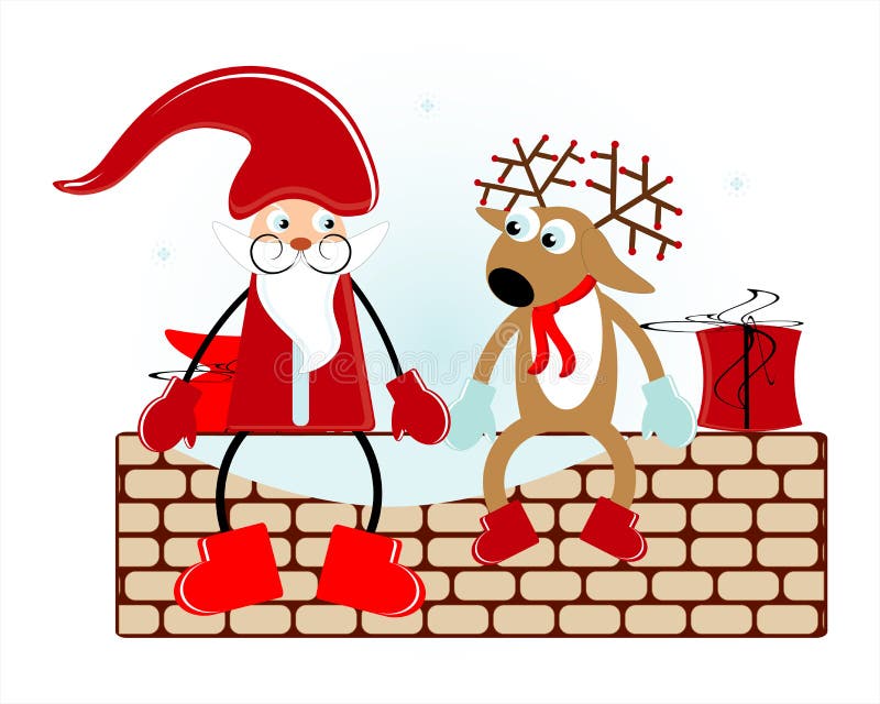 Santa with deer stock vector. Illustration of christmas - 21748213