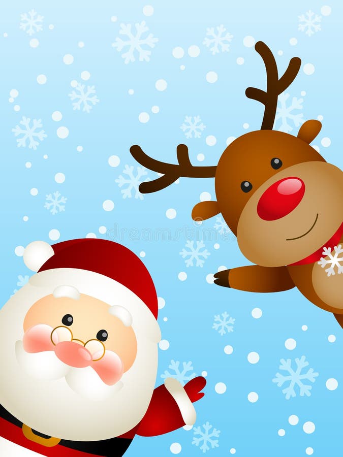 Santa with deer stock vector. Illustration of happy, deer - 34949641