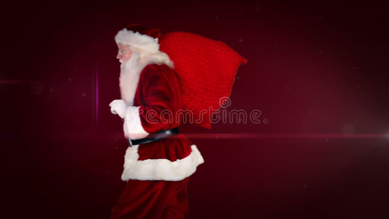 Santa Delivering Presents with Christmas Message Stock Footage - Video ...