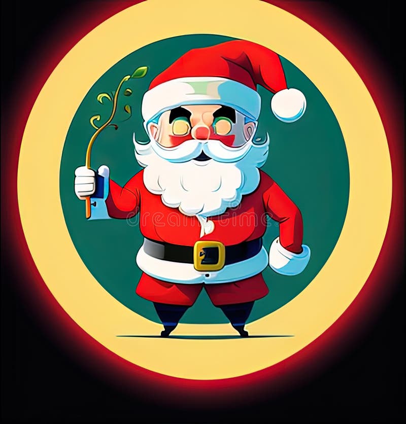 Santa Design Style Logo Print. Generative AI. Stock Illustration ...