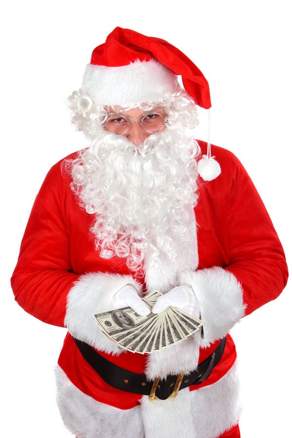 Santa Claus with Cash stock photo. Image of number, christmas - 11165662