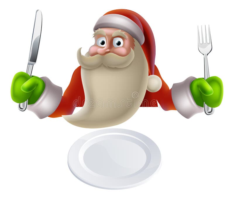 Santa Eating Christmas Dinner Food Vektor Abbildung - Illustration von ...