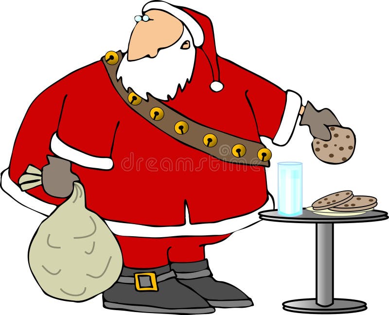 Santa Eating Stock Illustrations – 1,329 Santa Eating Stock ...