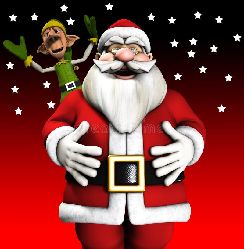 Santa And Elf stock illustration. Image of pleased, christmas - 17329546