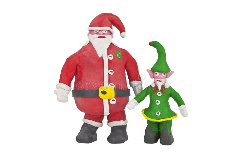 Santa and the Elf stock photo. Image of figure, noel - 20151722