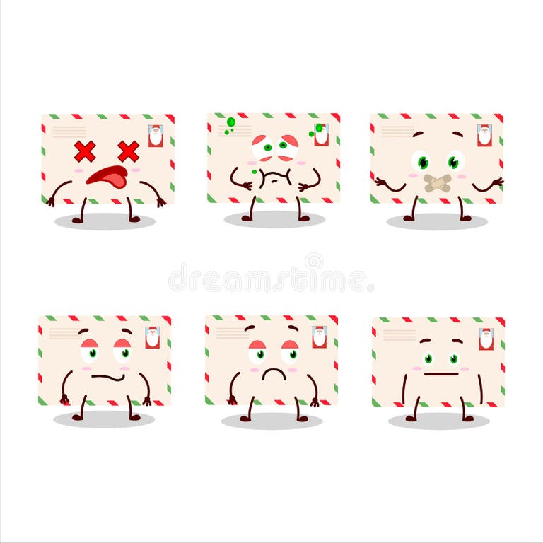 Santa Envelopes Cartoon Character with Nope Expression Stock Vector ...