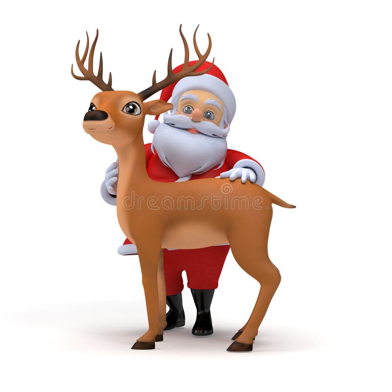 Santa et son renne illustration stock. Illustration du santa - 23711148