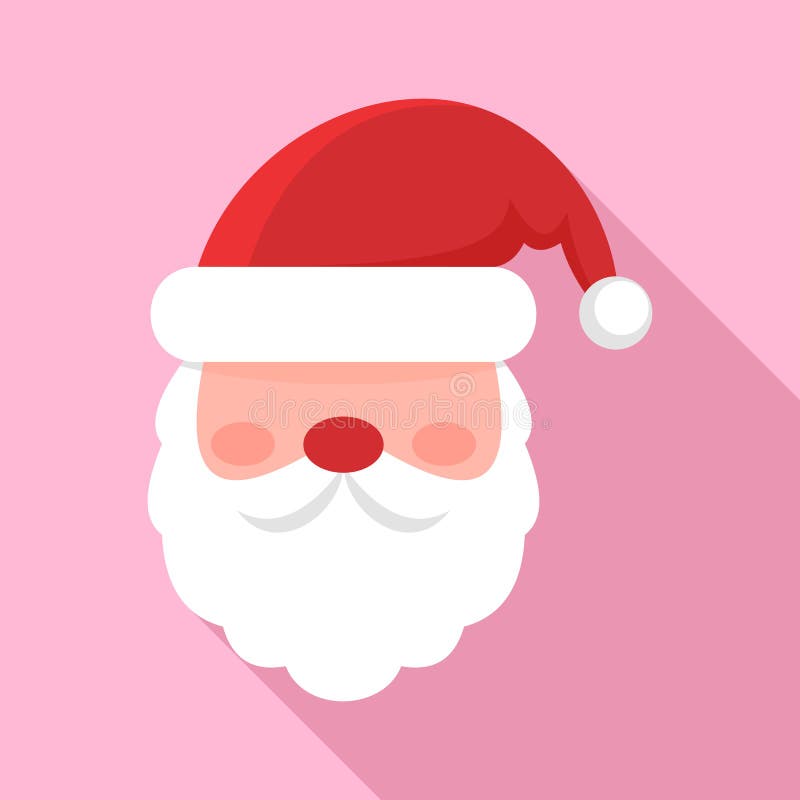 Santa Face Icon, Flat Style Stock Vector - Illustration of party, gift ...