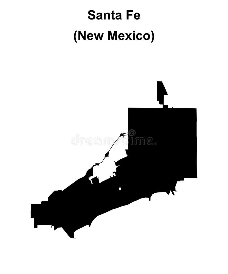 Santa Fe outline map stock vector. Illustration of detailed - 357488080