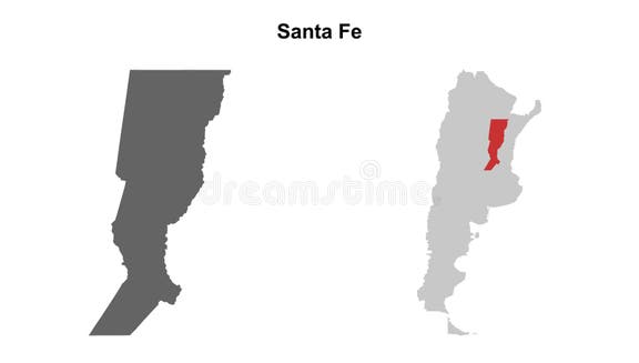 Santa Fe outline map stock illustration. Illustration of santa - 378838200