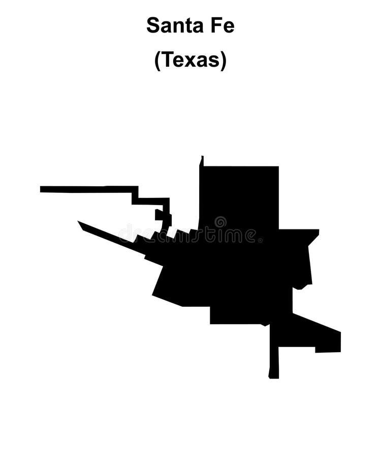Santa Fe outline map stock illustration. Illustration of shape - 357649303