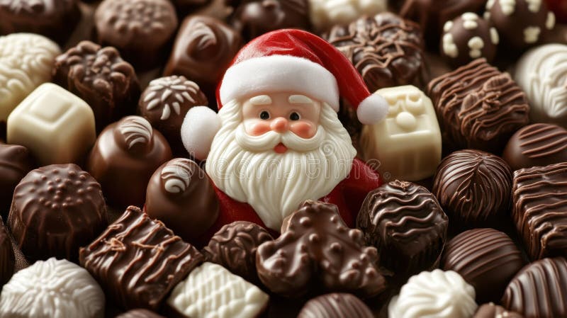 Santa among Festive Chocolates Stock Photo - Image of treats, delicious ...