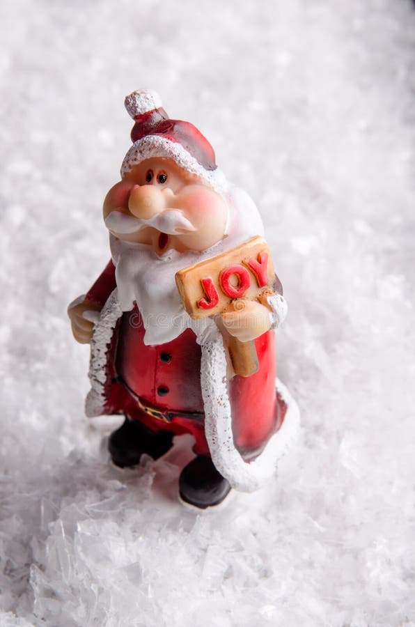 Santa Figurine with JOY Sign Stock Image - Image of santa, ornament ...