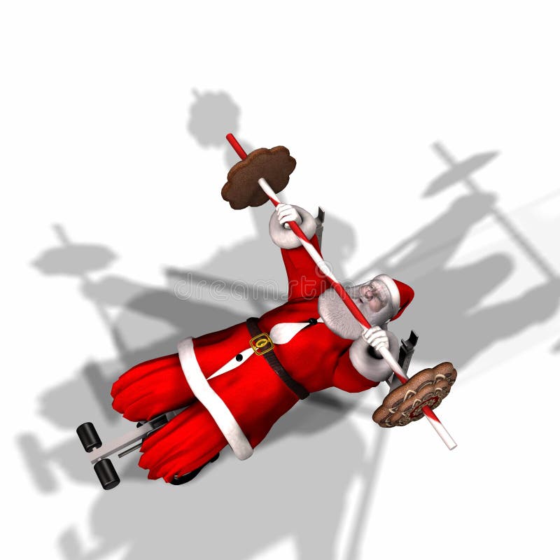 Santa Fitness 3 stock illustration. Illustration of peddle - 1355401