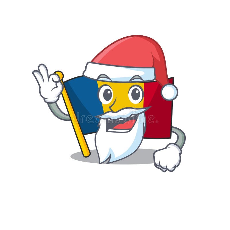 Santa Flag Chad Scroll Cartoon Character Design with Ok Finger Stock ...