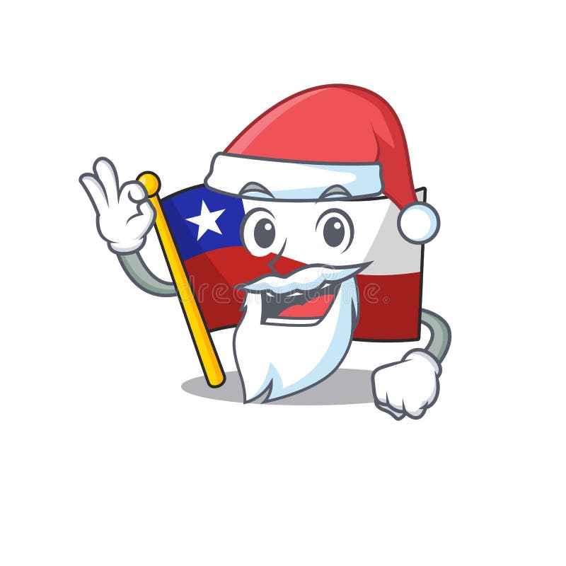 Santa Flag Chile with in the Character Stock Vector - Illustration of ...