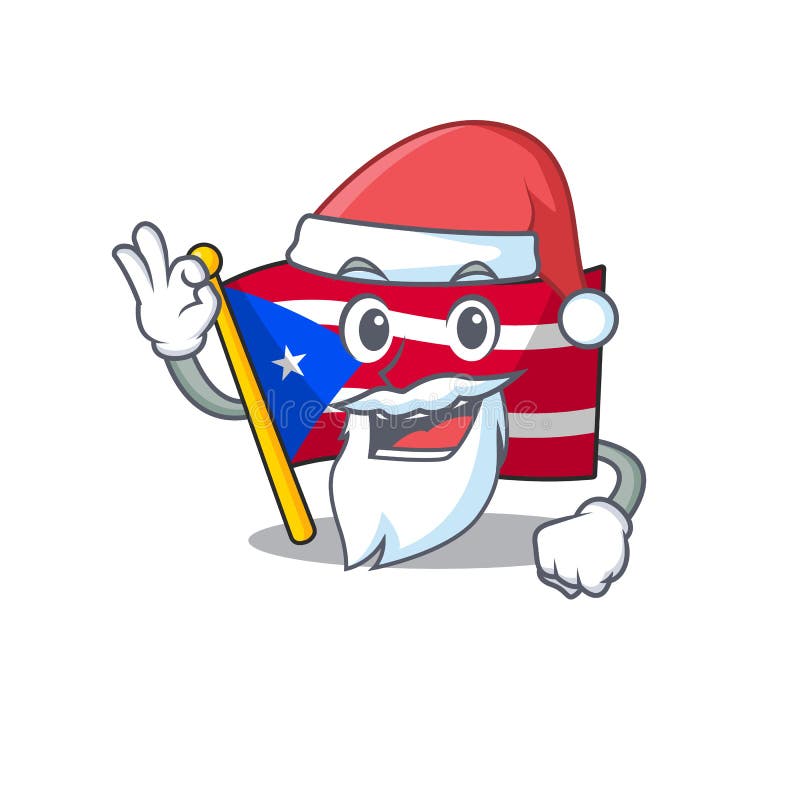 Santa Flag Puerto Rico the Mascot Shape Stock Vector - Illustration of ...