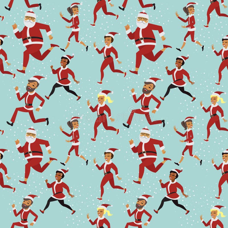 Santa fun race stock vector. Illustration of character - 61412627