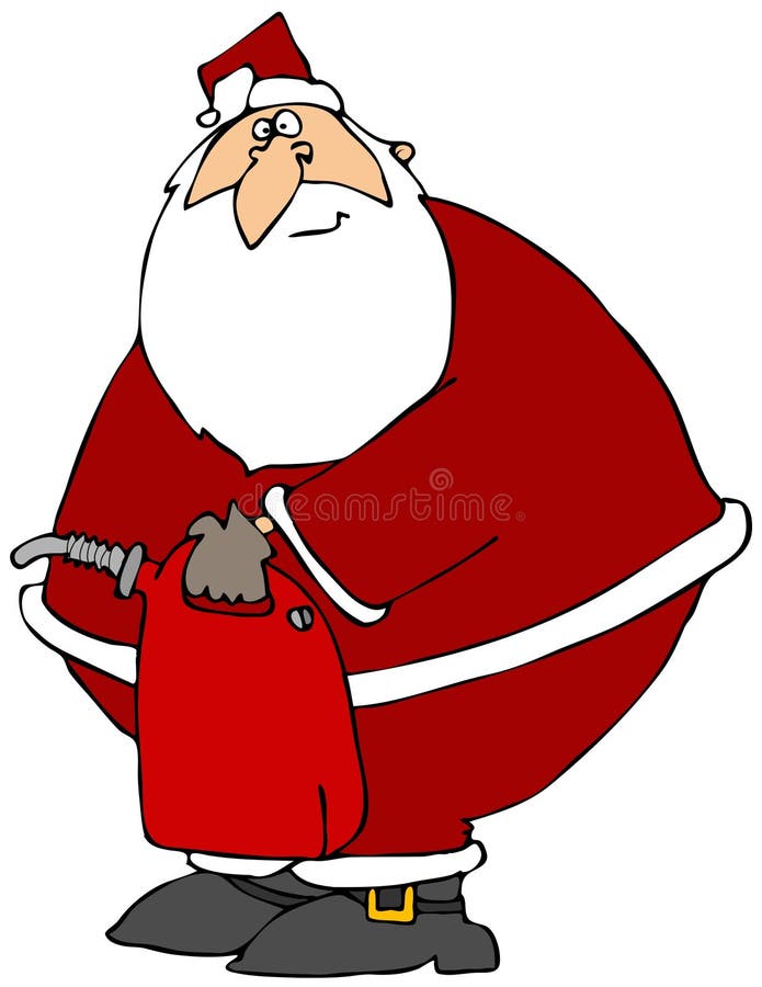 Santa with a Gas Can stock illustration. Illustration of holiday - 7410936