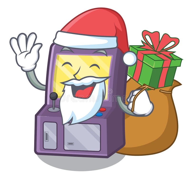 Santa with Gift Arcade Machine in the Cartoon Shape Stock Vector ...