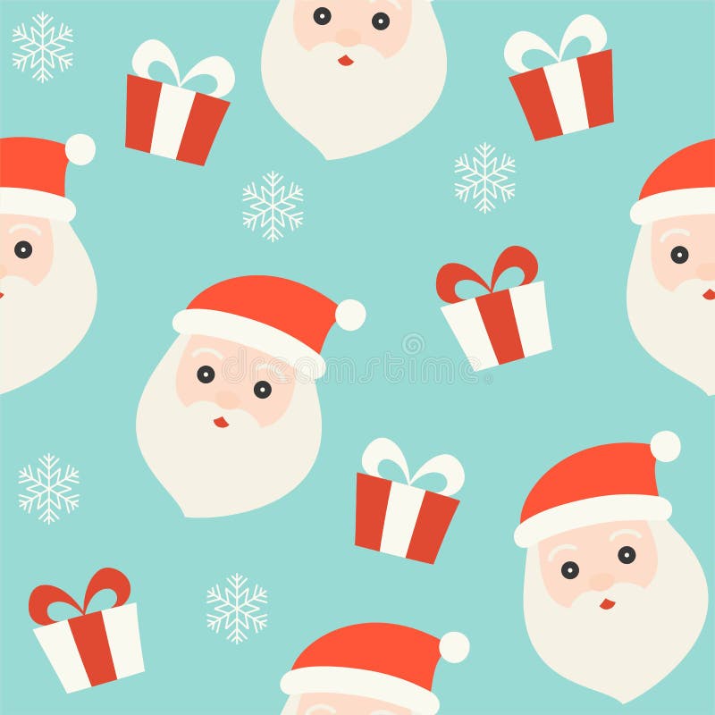 Santa and Gift Box, Christmas Seamless Pattern Theme, for Use As Stock ...