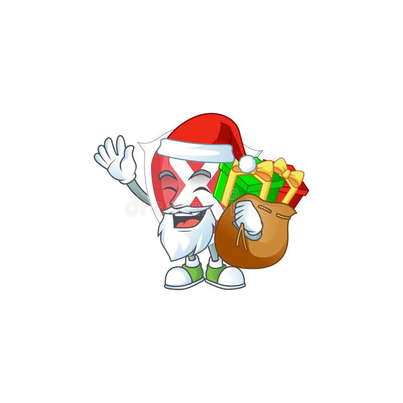 Santa Cross Shield Character on White Background Stock Vector ...