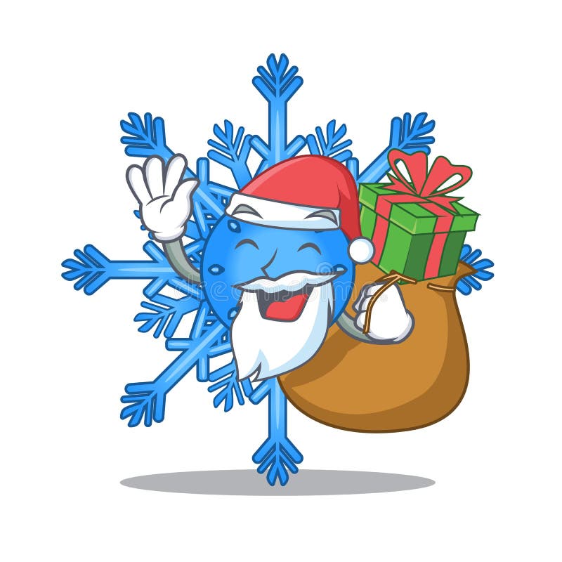Santa with Gift Cute Cartoon Shape from Snowflake Toy Stock Vector ...