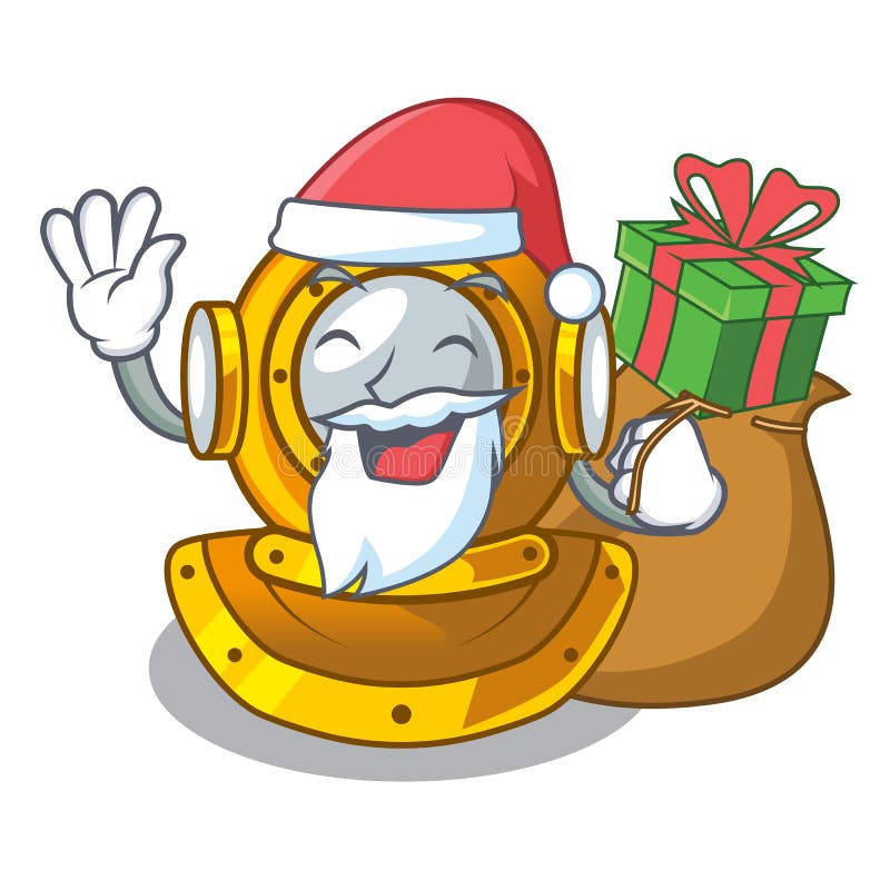 Diving Santa Claus Sleigh in Shape Cartoon Stock Vector - Illustration ...