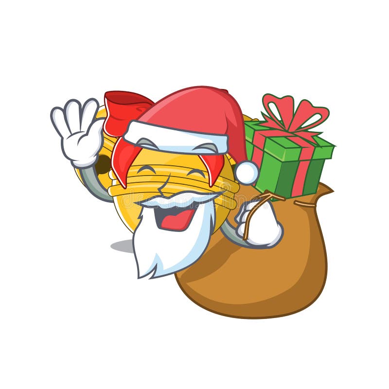 Santa with Gift Jingle Bell on the Character Table Stock Vector ...