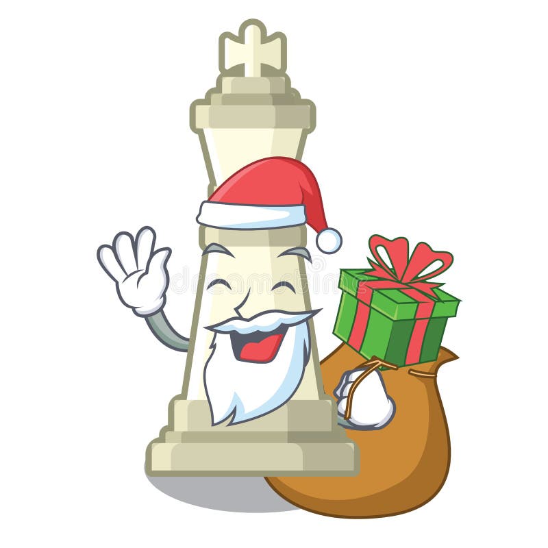 Santa with Gift King Chess in the Cartoon Shape Stock Vector ...