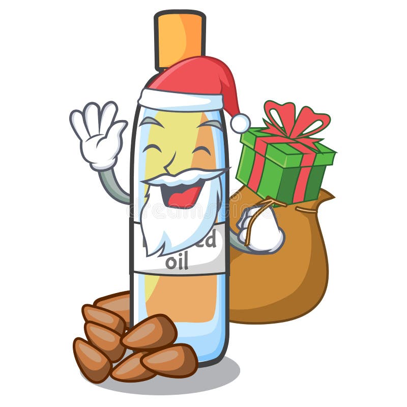 Santa with Gift Lenseed Oil Islated with the Cartoon Stock Vector ...