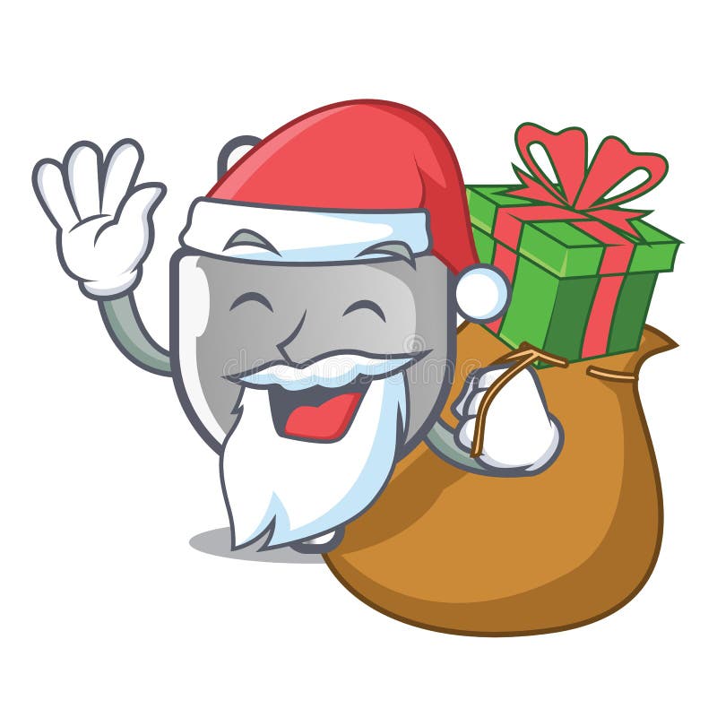Santa with Gift Miniature Electric Plug the Shape Cartoon Stock Vector ...