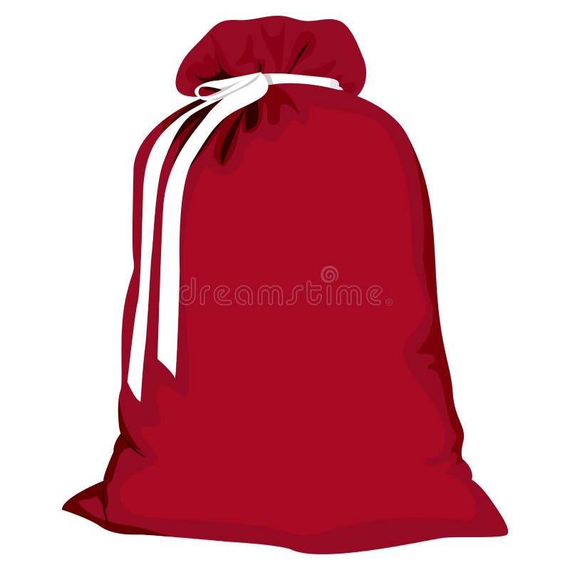 Open Empty Sack Santa Claus. Red Big Bag for Gifts Stock Vector ...