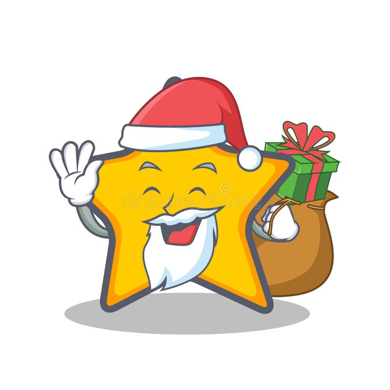 Santa Star Balloon on Wooden Cartoon Table Stock Vector - Illustration ...