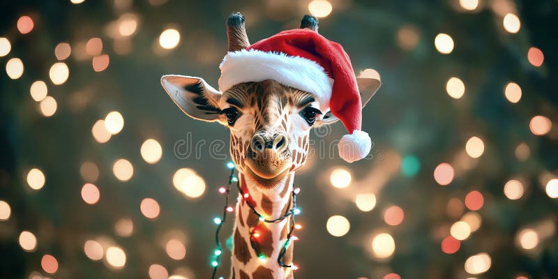 Santa Giraffe, AI Generated Stock Illustration - Illustration of xmas ...