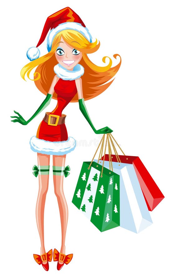 Santa girl stock vector. Illustration of claus, christmas - 17201339