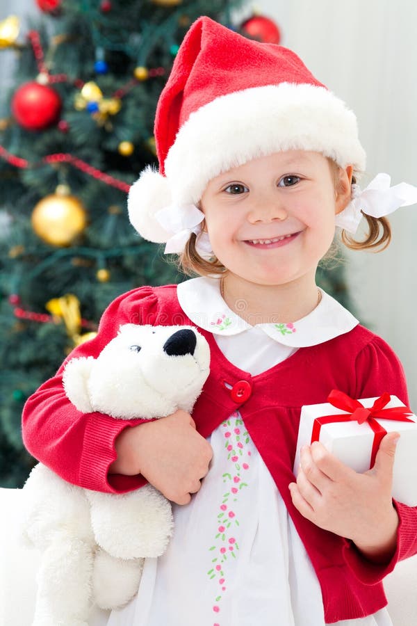 Santa girl stock image. Image of daughter, portrait, celebration - 26472599