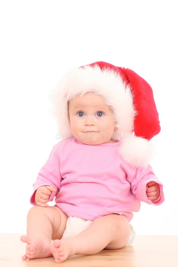 Santa girl stock image. Image of face, christmas, girl - 3304121