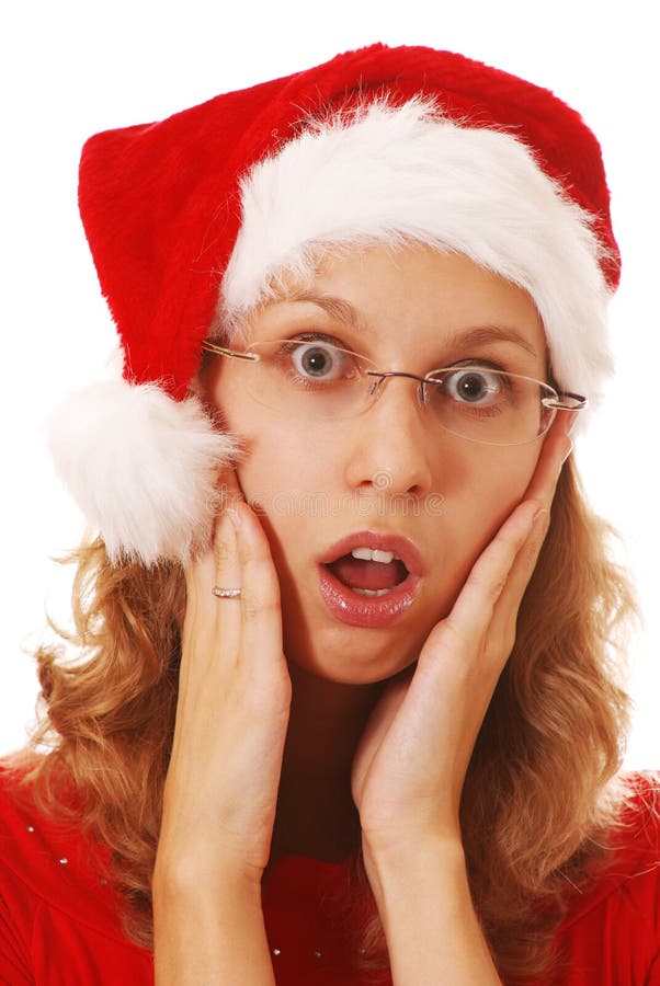 Santa Girl stock image. Image of santa, shock, white, season - 3682005