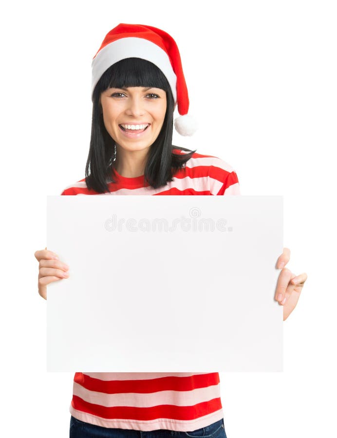 Santa Girl Isolated on White Background. Stock Image - Image of look ...