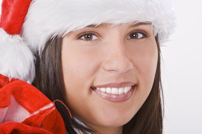Santa girl portrait stock image. Image of feminine, happiness - 6463603