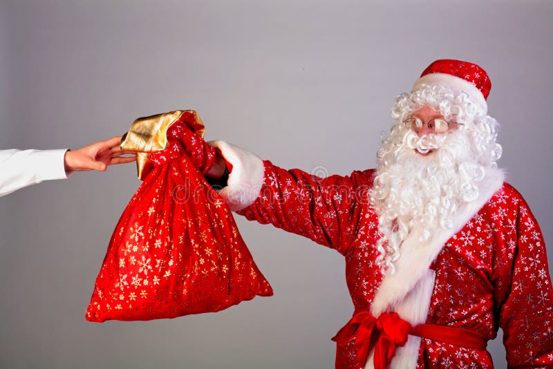 Santa gives gifts stock image. Image of receive, special - 26447255